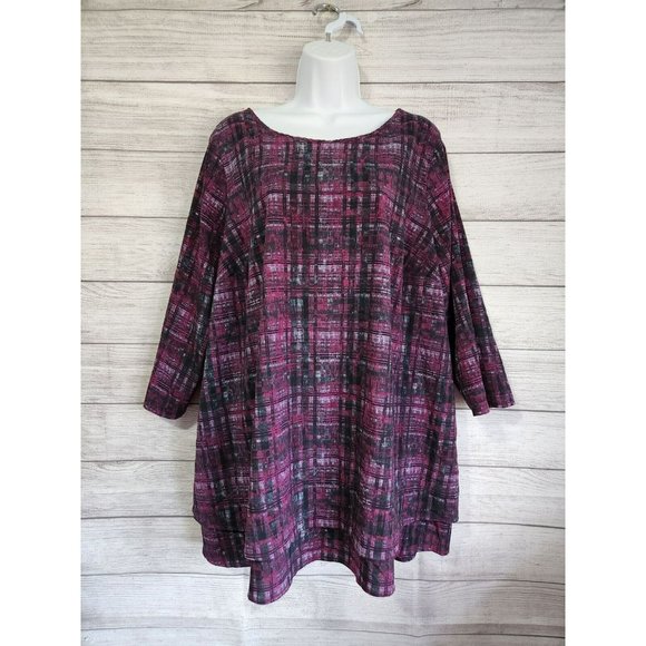 Lane Bryant | Tops | Lane Bryant Purple Long Sleeve Plus Size 2 Blouse ...